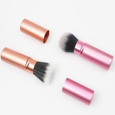 China Pink ISO9001 Nylon Retractable Makeup Brush 10.5*2.5cm for sale