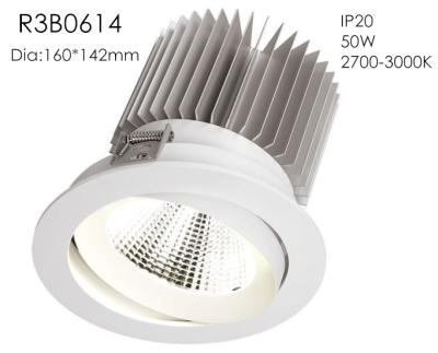 China Aluminum High Power 50w 3000k White Fixture Spring Install 1400mA 37V Five Star Hotel Downlights/R3B0614 for sale