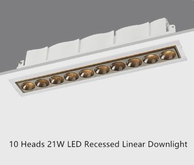 China 10 Heads 21W Led Down Lighting Recessed Linear Downlight Cree XPE LED for sale
