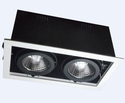 China Adjustable Square LED Recessed Downlight Aluminum Alloy Double Head Trim 2 * 7W for sale