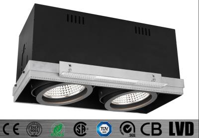 China Interior Square Warm White Led Downlights Dimmable 2*20w 2700-3000k 30 Deg Tilt for sale