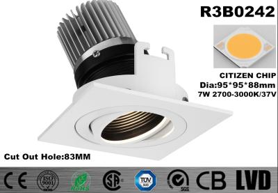 Cina 3 anni di garanzia 7W 3000K riscaldano l'alluminio regolabile tenue bianco Downlights messo LED in vendita