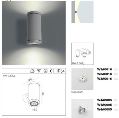 China Architecture Outdoor LED Wall Lamp 6W Up / Down Exterior LED Wall Lights for sale