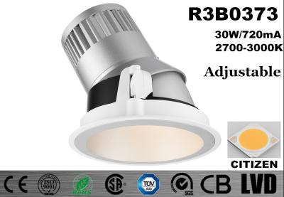 China 30W Tilatble 30 Deg LED Recessed Downlight COB High Brightness Dia 186 * H 191MM for sale