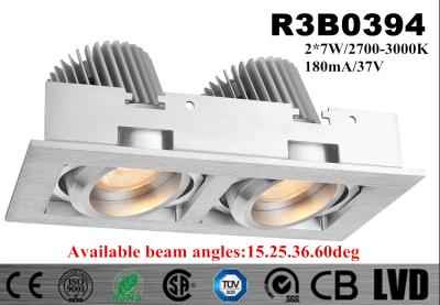 China 2700k - 3000K LED Recessed Downlight With 15 / 25 / 36 / 60 Deg Beam Angle for sale