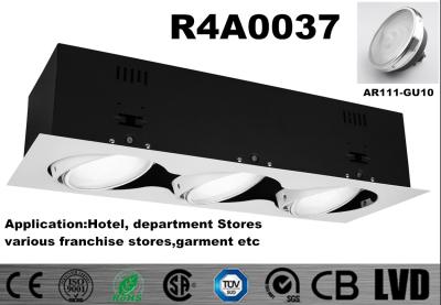 China Triple - Head Aluminum Housing Adjustable LED Downlights 30 deg Tiltable Square for sale