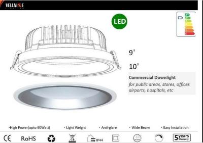China Hotel / Supermarket LED Recessed Downlight 10 Inch SMD Light Source 2700 - 6000K for sale
