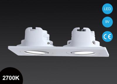 China Double Heads 2*3.5W Square COB Adjustable Led Downlights Pure Aluminum / Cut Out  2*60mm for sale