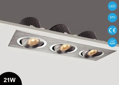 China Aluminum Square Shape LED Recessed Ceiling Down Light COB 3*7W 3 Heads Adjustable for sale