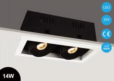 China High Lumens Double Head 2*7W Square Retrofit Recessed LED COB Downlight  3000K for sale