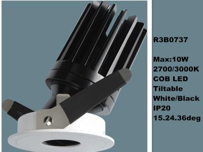 China Tiltable Aluminum Horizontally 10W Modern LED Interior Recessed Downlights 350deg IP20 for sale