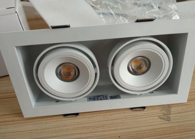 China Double Head Trim Recessed Led Ceiling Lights 2700-3000K CCT White Finish for sale