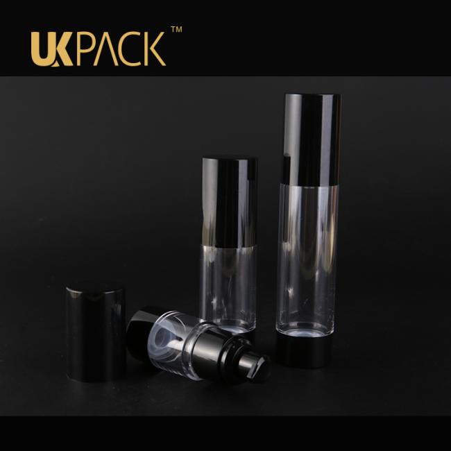 Factory price High quality airless 50ml AS Cosmetic bottle,black airless bottle