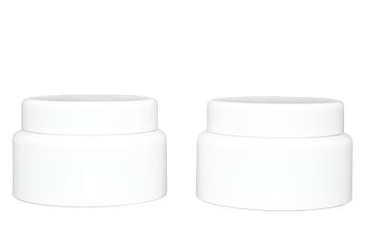 China PP Double Layer Round Shoulder Cream Jar Bottle Hot Filling Cleansing Balm 50g 100g for sale