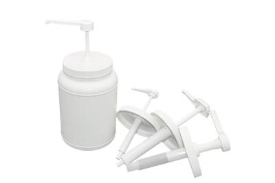 China Chocolate Syrups / Hot Sauce Pump Dispenser Std Head Type Round PE Container for sale