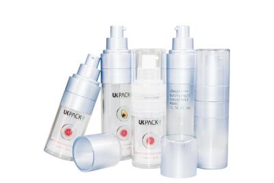 중국 30ml/50ml DUO 혼합 PET 교체 가능한 공기 없는 병 피부 관리 포장 UKA84 판매용