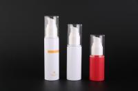 China PET Cylindrical Cosmetic Pump Bottle With External Spring Pump for sale