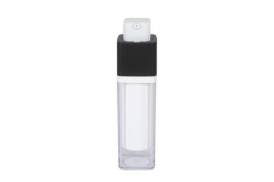 중국 이중 계층 사각형 아크릴 PP 15ml 30ml 50ml 공기 없는 펌프 포장 화장품 병 판매용