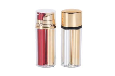 중국 맞춤형 아크릴 태양 보호 공기 없는 병 화장품 포장 펌프 듀얼 챔버 병 판매용