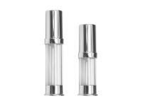 China 5ml 10ml AS Transparent Airless Split Vacuum Pump Bottle OD 22mm for sale