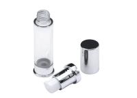 China 5ml 10ml AS Transparent Airless Split Vacuum Pump Bottle OD 22mm for sale
