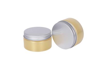 China 100g Cosmetic Packaging Od 74mm PET Cream Jar Container With Silver Aluminum Lid for sale