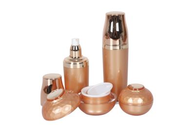 China Set of 4pcs Waist Cap Acrylic 80-120ml Lotion/Gel/Essence Bottle Onion Shape 30-50g Cream Jar for sale