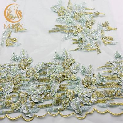 中国 真新しい緑手仕事は水溶性3Dレースの刺繍のアップリケをひもで締める 販売のため