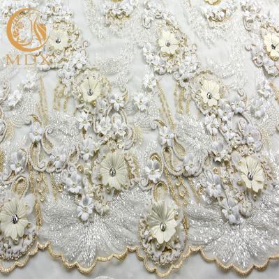 Cina Materiale nuziale del pizzo dei cristalli di rocca frizzanti/tessuto francese del vestito da sposa dal pizzo in vendita