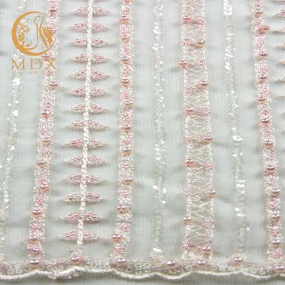 Cina Materiale nuziale del pizzo del poliestere dei tessuti 20% del pizzo di MDX 3D per il vestito in vendita