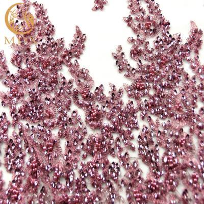 Cina MDX Mesh Embroidery Glitter Lace Fabric solubile in acqua con gli zecchini in vendita