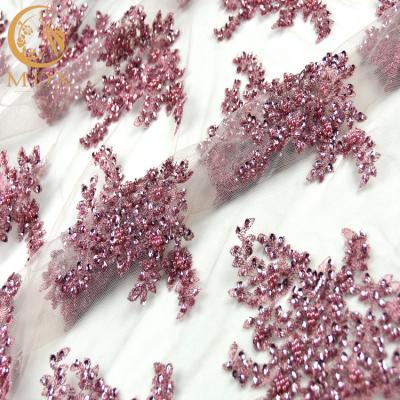 Cina MDX Mesh Embroidery Glitter Lace Fabric solubile in acqua con gli zecchini in vendita
