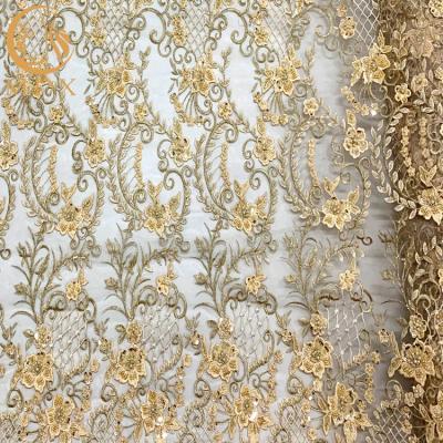 Cina Tessuto in rilievo pesante del pizzo di applique di nylon 3D di 20% con il modello floreale in vendita