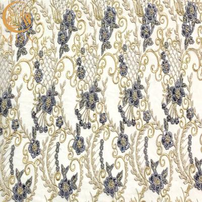 Cina Il tessuto multicolore di applique 3D ha bordato il pizzo del ricamo per il vestito da sera in vendita