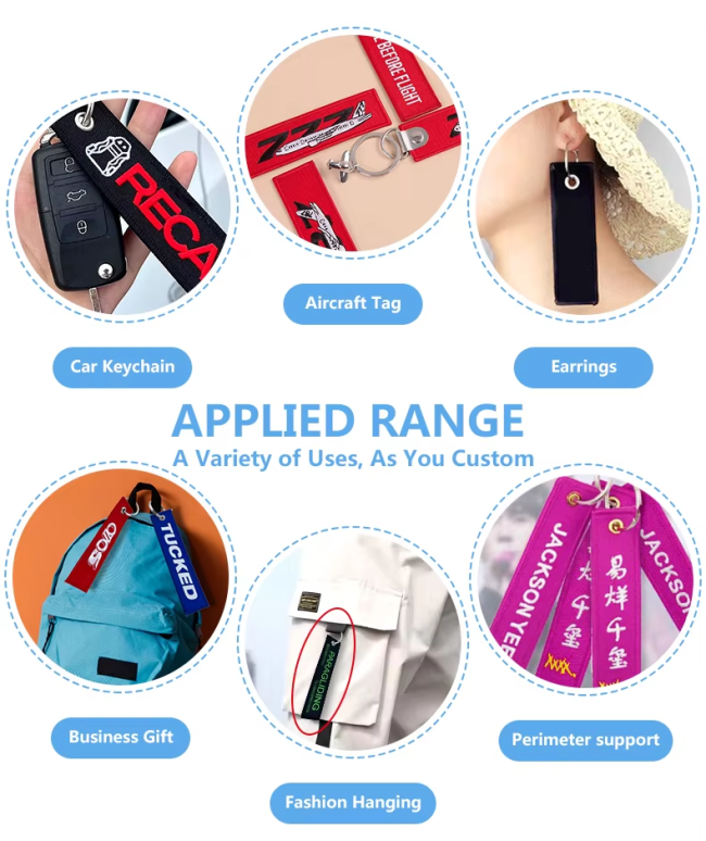 Embroidery keychain detail