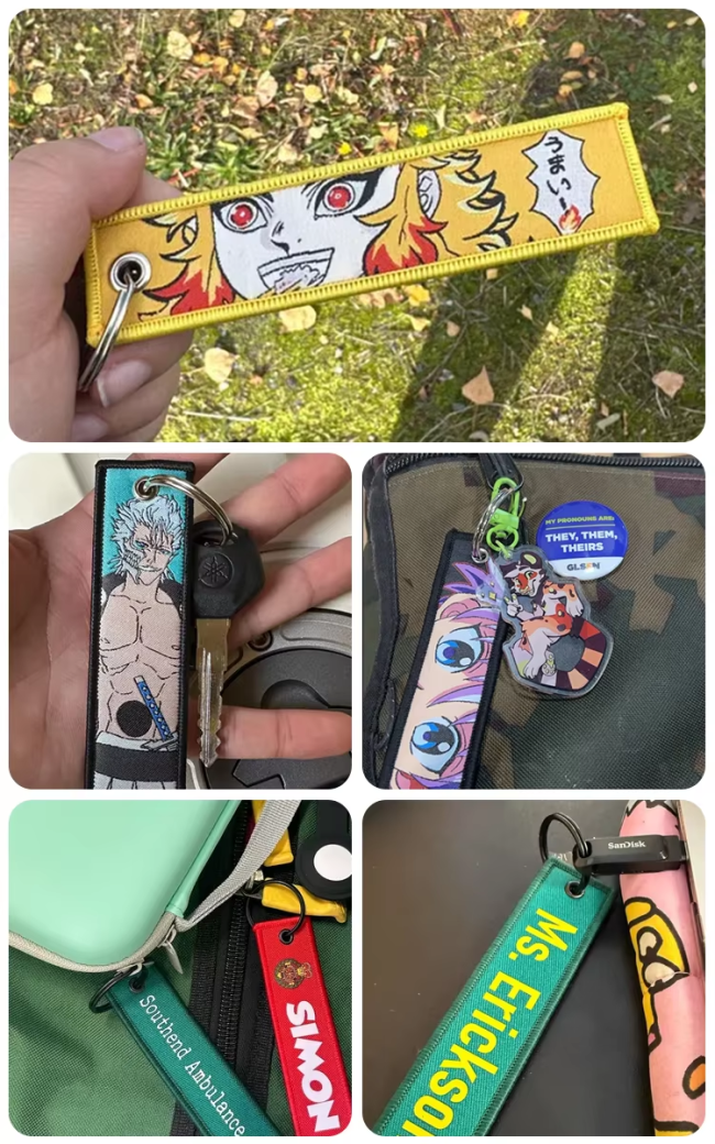 Custom embroidered keychain sample