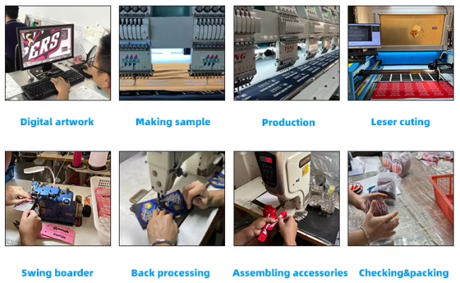 Custom embroidered keychain close-up