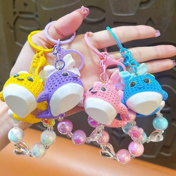Quality Resin Whale Shark Keyring Cute Cartoon Bracelet For Car And Backpack Bag for sale