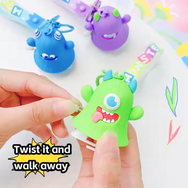 Quality Monster Family Bag Toy Keychain Light Rubber With Gravure And Offset Printing for sale