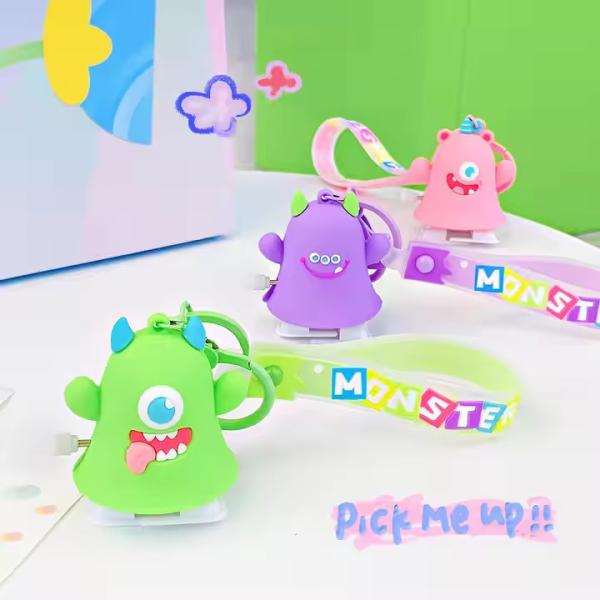 Quality Monster Family Bag Toy Keychain Light Rubber With Gravure And Offset Printing for sale
