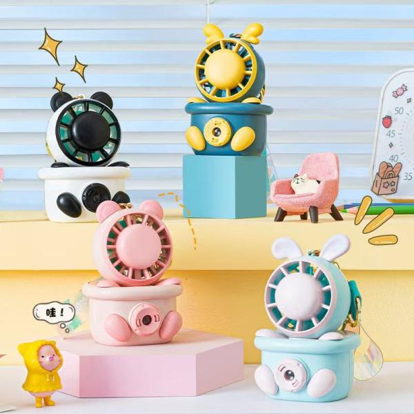 Quality Mini Dynamic Projection Toys Keychain Camera Fan Portable Toy Key Rings for sale