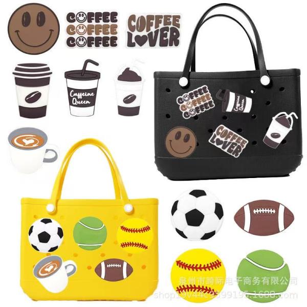 Quality Tote Beach Black Toys Keychain Letters And Numbers Custom Rubber Keychain for sale
