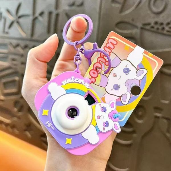 Quality Cartoon Plastic Mini Toy Camera Keychain Promotion Gifts Custom Flashlight for sale