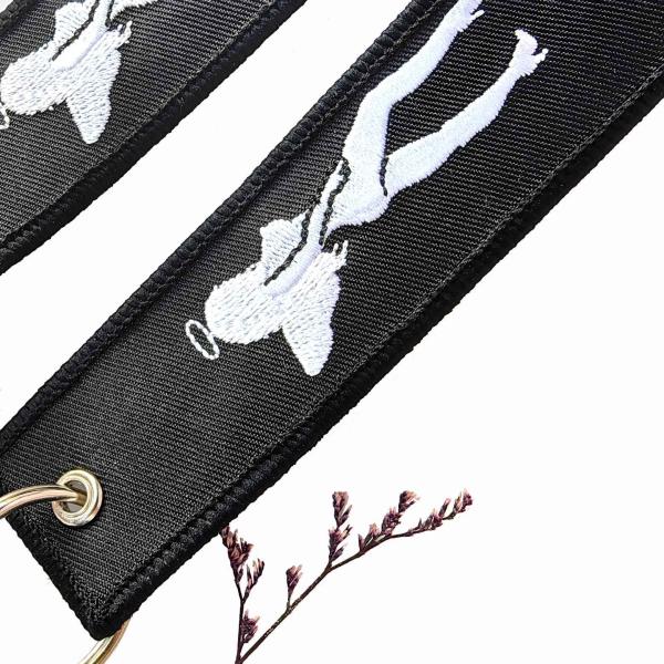 Quality OEM Factory Custom Color Double-sided Woven Label Twill Fabric Embroidery for sale