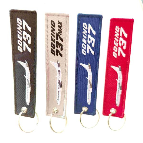 Quality Embroidered Flight Keychains Custom Embroidery Keychain Woven Key jet Tag Fabric for sale