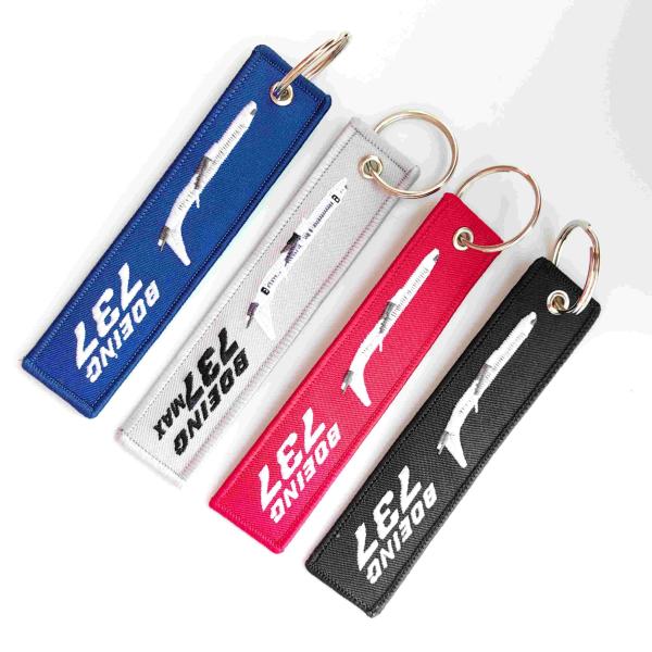Quality Custom Promotional Logo Blank Cute Anime 3D 2 Sided Woven Fabric Embroidery Key Jet Tag Keychain for sale