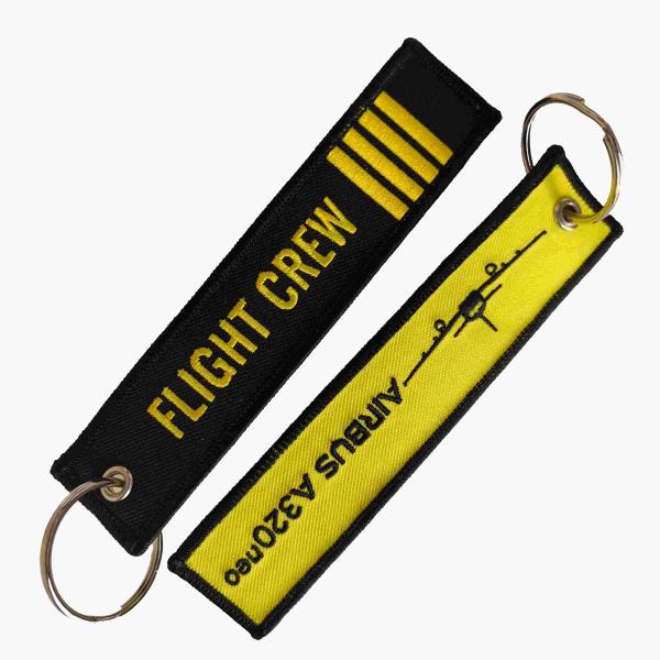 Quality Company Brand Logo Double Side Woven Keychain High Quality Two Side Different Designs Jet Tag Keychain for sale