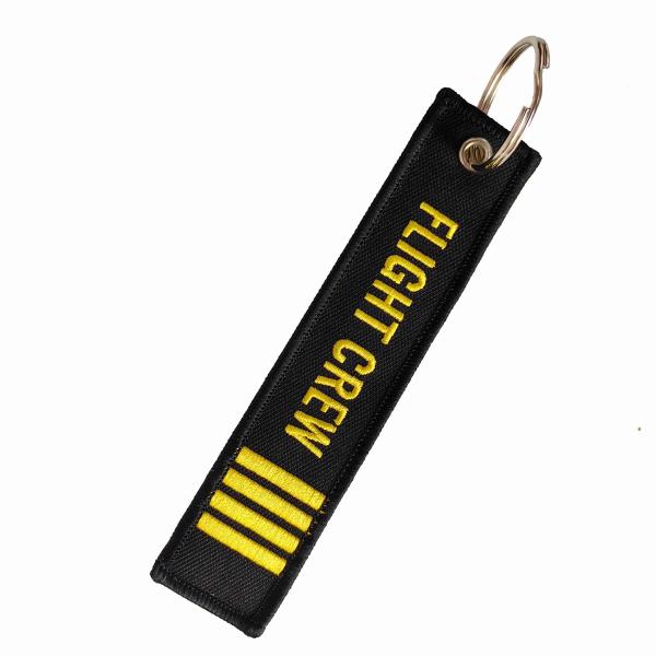 Quality Company Brand Logo Double Side Woven Keychain High Quality Two Side Different for sale