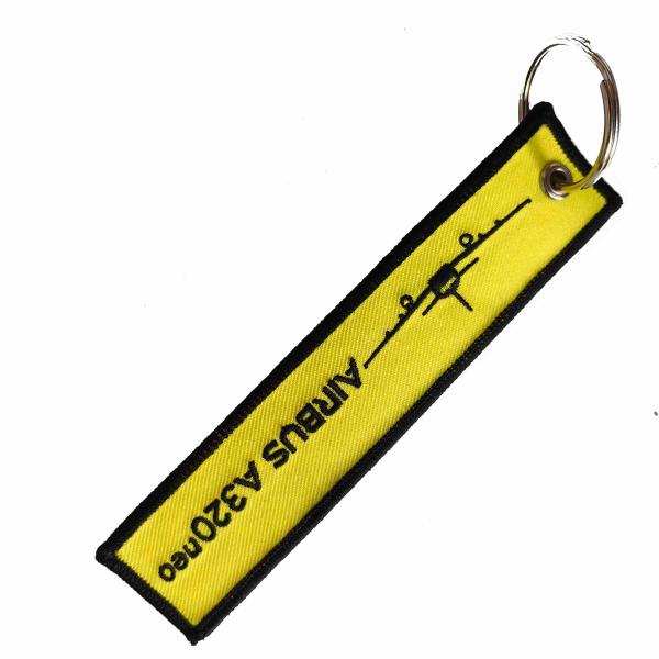 Quality Company Brand Logo Double Side Woven Keychain High Quality Two Side Different for sale