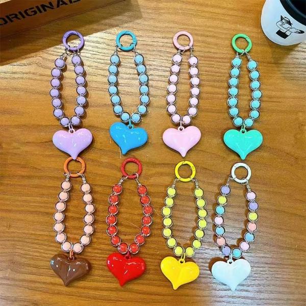 Quality Flower Beaded Phone Chain Strap Anti Slip Mobile Phone Charm Strap for sale